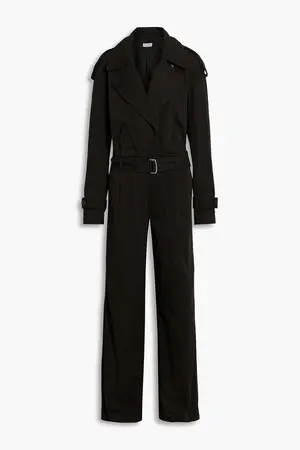 Dries Van Noten Belted Cotton-gabardine Jumpsuit - Black