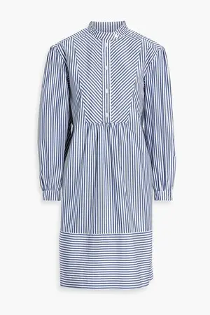 Alexa Chung Chaucer Striped Cottonpoplin Mini Shirt Dress - Navy