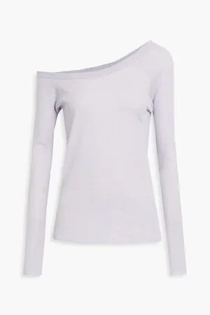 Enza Costa Off-the-shoulder Cotton And Cashmere-blend Top - Lilac
