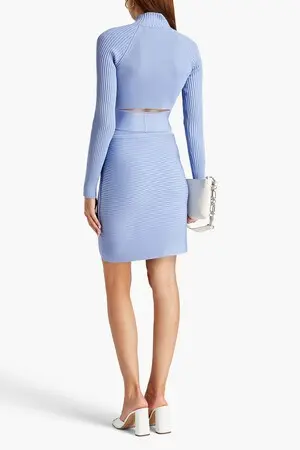 Simkhai Sydney Wrap-effect Ribbed Knit Mini Skirt