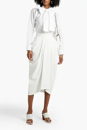 Palmer//harding Pussybow Cottonblend Poplin Blouse
