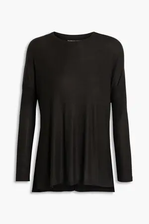 Majestic Filatures Metallic Ribbedknit Top - Black