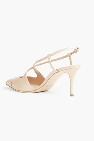 SERGIO ROSSI Cutout Leather Slingback Pumps