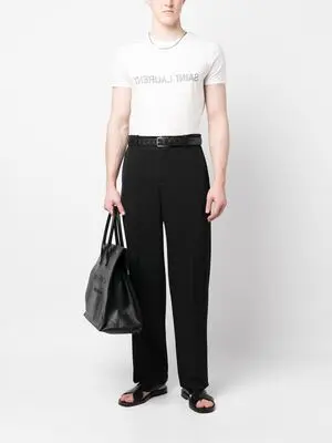 Saint Laurent Reverse Cotton T-shirt - Neutrals