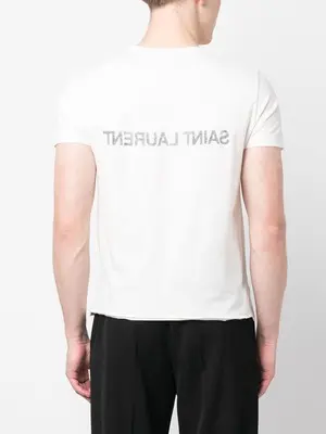 Saint Laurent Reverse Cotton T-shirt - Neutrals
