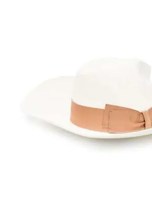 Borsalino Sophie Ribbon-detail Sun Hat - White
