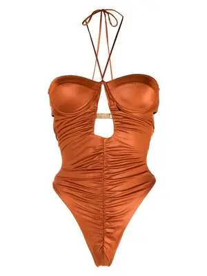 Gcds Satin Halterneck One-piece - Orange