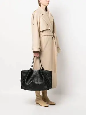 SERAPIAN Textured Shoulder Bag - Black