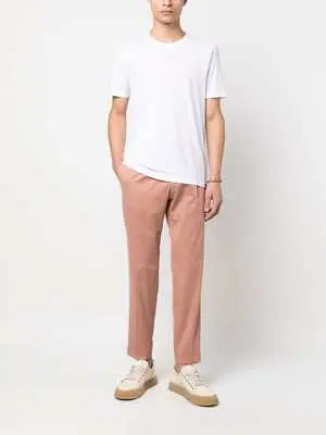 LARDINI Round Neck Short-sleeve T-shirt - White
