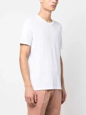 LARDINI Round Neck Short-sleeve T-shirt - White