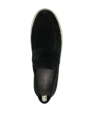 Officine Creative Suede Penny Loafers - Black