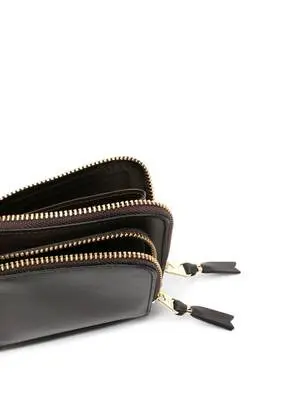Comme Des Garçons Zipped-pocket Leather Wallet - Brown