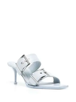 Alexander McQueen 75mm Buckled Leather Sandals - Blue