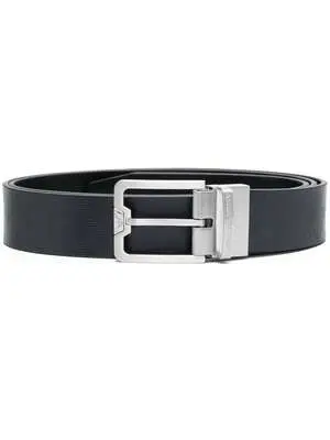 Emporio Armani Calf Leather Buckled Belt - Black