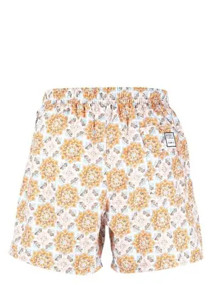 Fedeli Geometric-pattern Swim Shorts