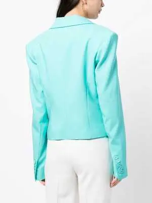 Costarellos Cropped Padded-shoulder Blouse - Blue
