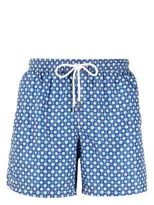 Fedeli Madeira Printed Swim Shorts - Blue