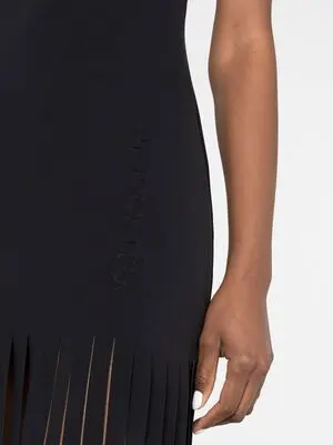 Emilio Pucci Sleeveless Round Neck Fringe Detail Maxi Dress