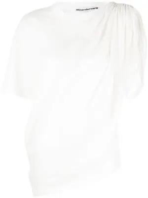 Alexander Wang Drape-detail T-shirt - White