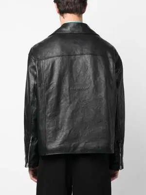 Acne Studios Off-centre Zip Leather Biker Jacket