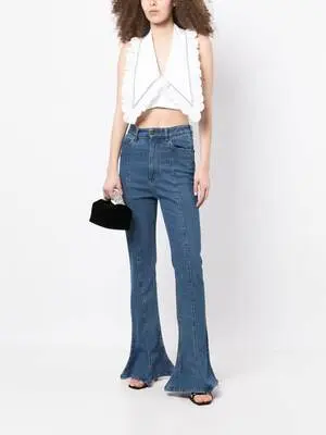 AREA Crystal-embellished Top