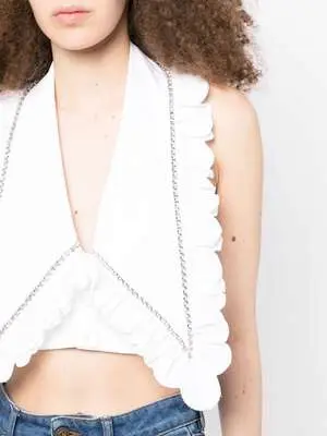 AREA Crystal-embellished Top