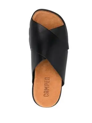 Camper Brutus Cross Strap Sandals - Black