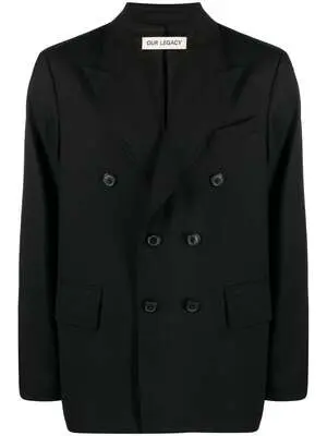 Our Legacy Unconstructed Double-breasted Blazer - Black