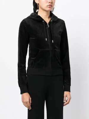Juicy Couture Robertson Velour Zip Hoodie - Black
