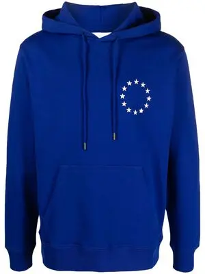ÉTUDES STUDIO Europa-print Organic Cotton Hoodie - Blue