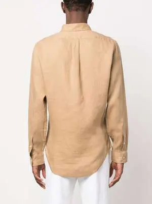 Polo Ralph Lauren Logo-embroidery Linen Shirt - Brown
