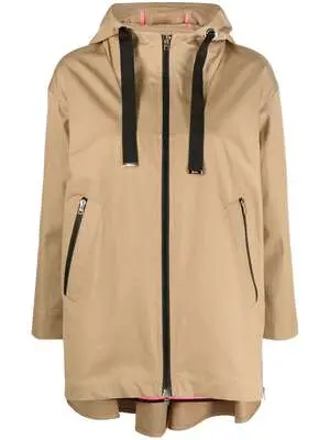 Herno A-line Hooded Parka Jacket Brown
