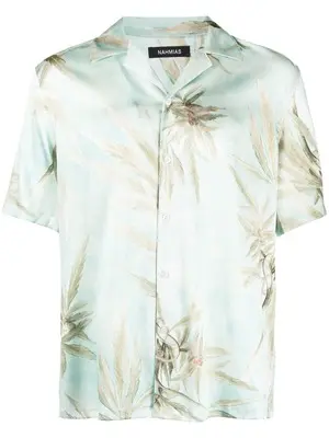 NAHMIAS Palm Tree-print Bowling Shirt