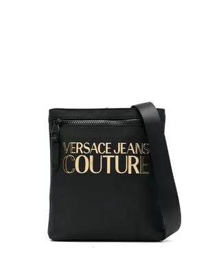 Versace Logo-plaque Messenger Bag - Black