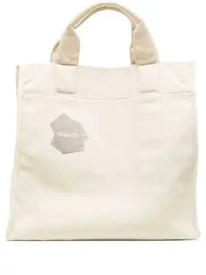 OBJECTS IV LIFE Logo-print Cotton Tote Bag - White