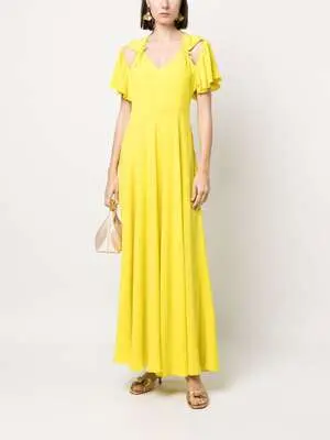 Vivetta Ruched Cut-out Maxi Dress - Yellow