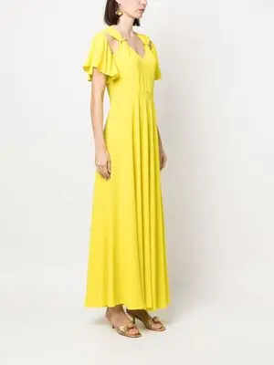 Vivetta Ruched Cut-out Maxi Dress - Yellow