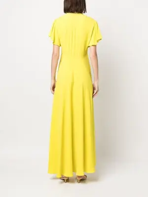 Vivetta Ruched Cut-out Maxi Dress - Yellow