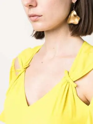 Vivetta Ruched Cut-out Maxi Dress - Yellow