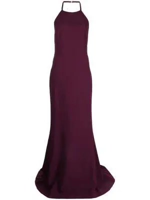 Elie Saab Silk Crepe Halterneck Gown