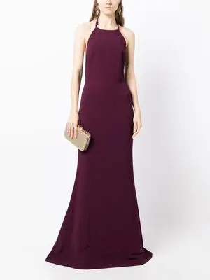 Elie Saab Silk Crepe Halterneck Gown