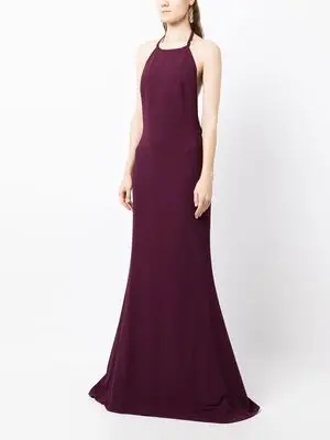 Elie Saab Silk Crepe Halterneck Gown