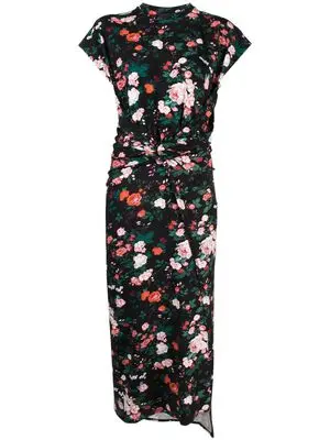 Rabanne Floral-print Maxi Dress - Black