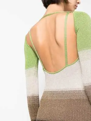 Gcds Knitted Striped Mini Dress - Neutrals