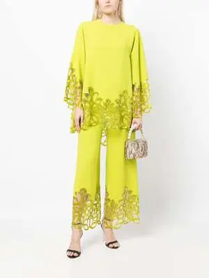 Elie Saab Embroidered Detail Cropped Trousers