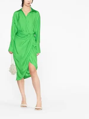 Gauge81 Draped Silk Wrap Dress
