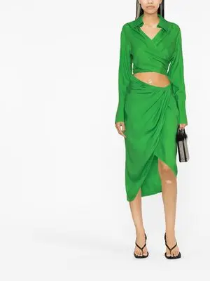 Gauge81 Drape-detail Midi Skirt