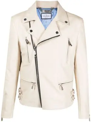 Philipp Plein Gothic Plein Leather Biker Jacket