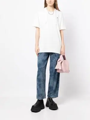 PUSHBUTTON Necklace-print Oversized T-shirt