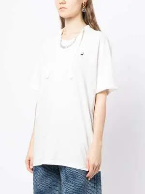 PUSHBUTTON Necklace-print Oversized T-shirt